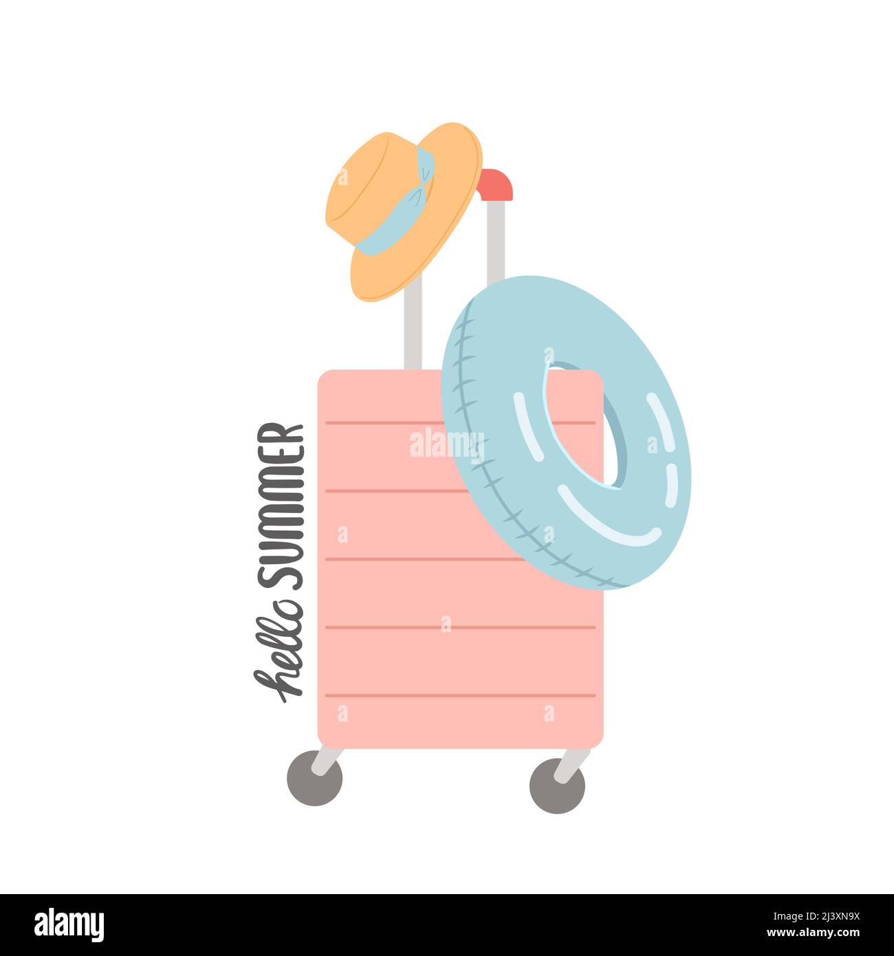 Summer beach elements set Cut Out Stock Images & Pictures - Alamy