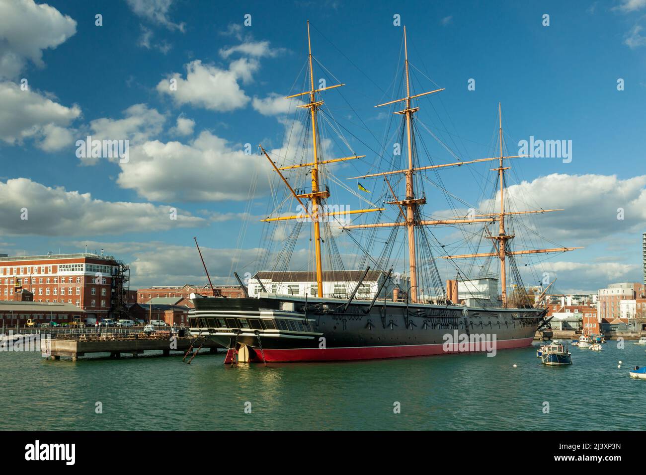 Warship museum tourist attraction england uk sunny hi-res stock ...