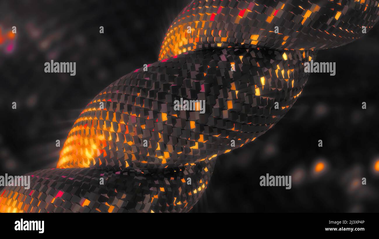 Moving 3d line in snake style. Motion. Beautiful 3d tourniquet swirling ...