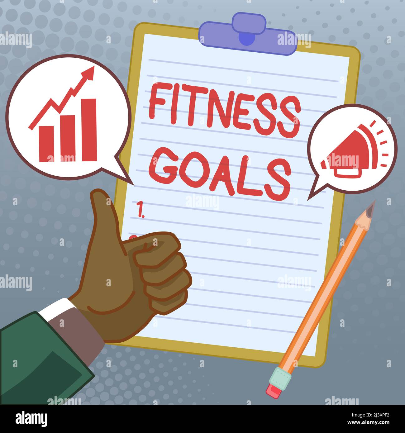 Handwriting text Fitness Goals. Concept meaning Loose fat Build muscle ...