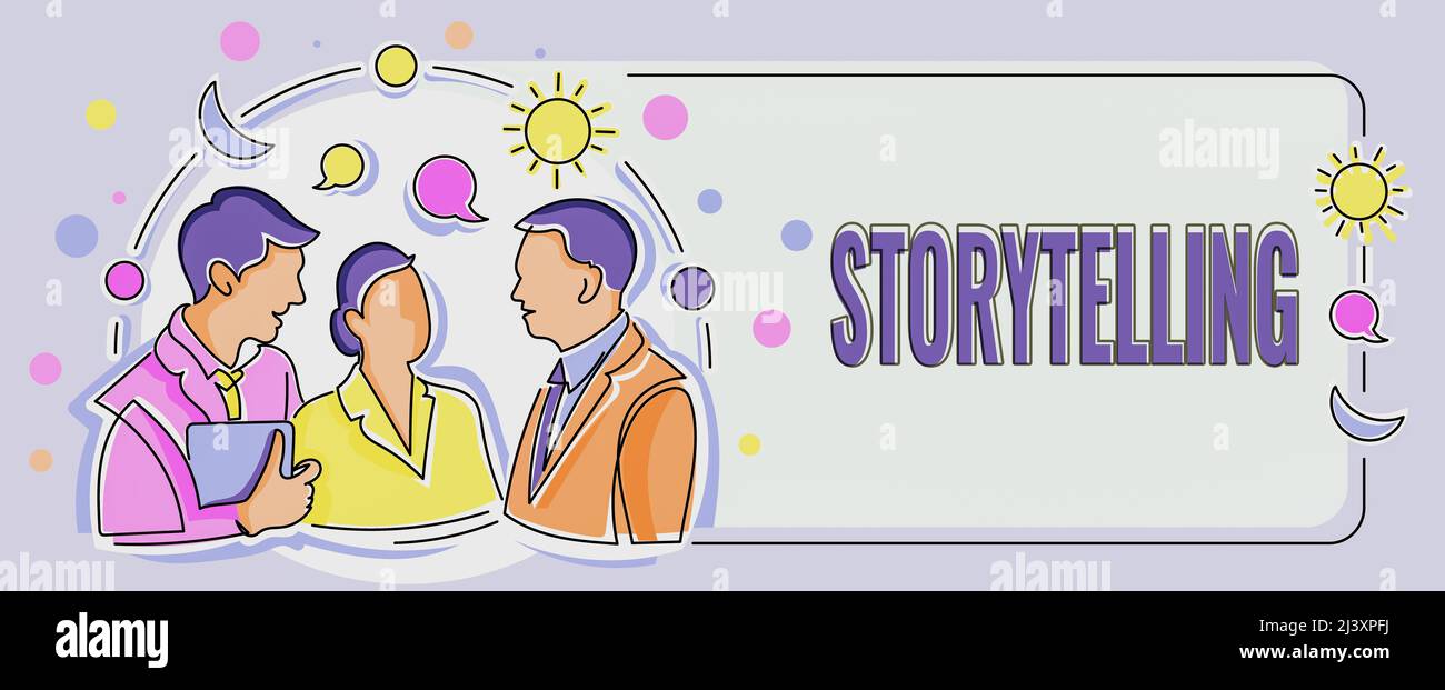 Conceptual caption Storytelling. Business concept social and cultural ...