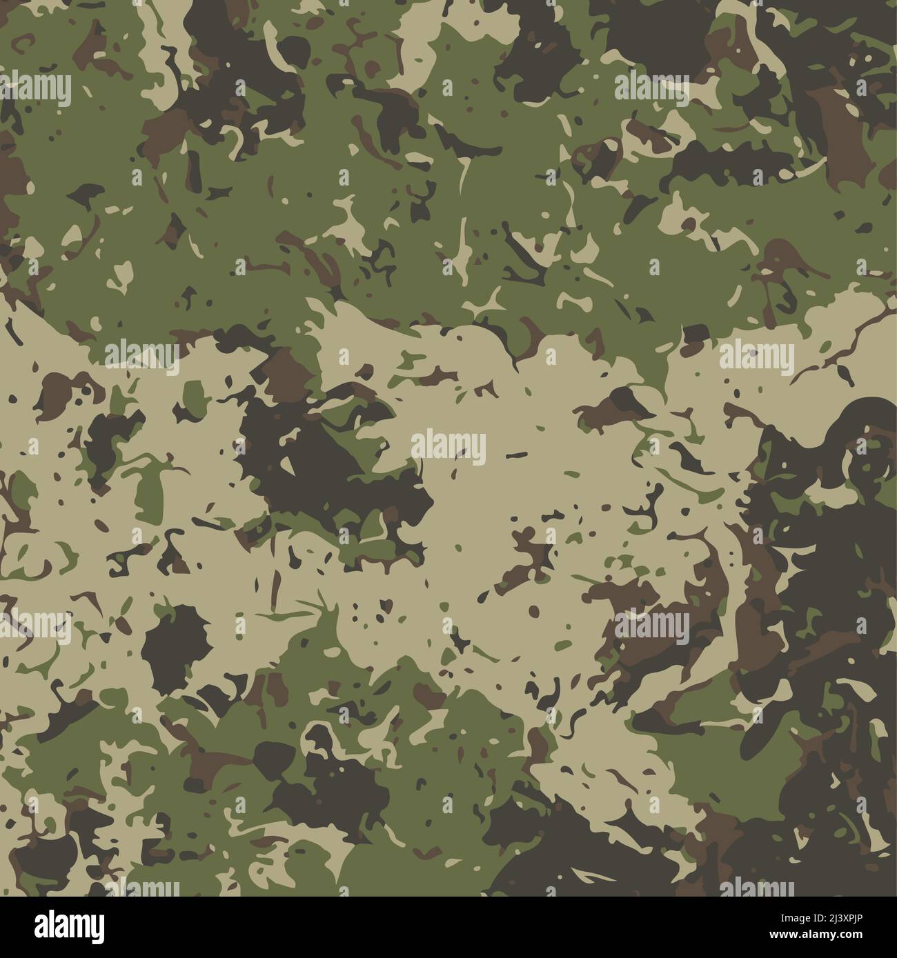 Abstract pattern in green tones imitating military camouflage. Spotted ...