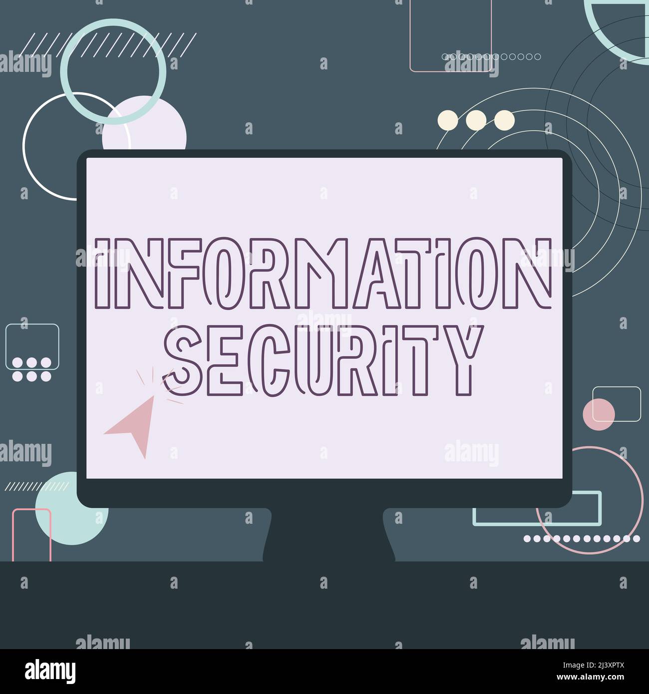 Text caption presenting Information Security. Concept meaning INFOSEC Preventing Unauthorized ...