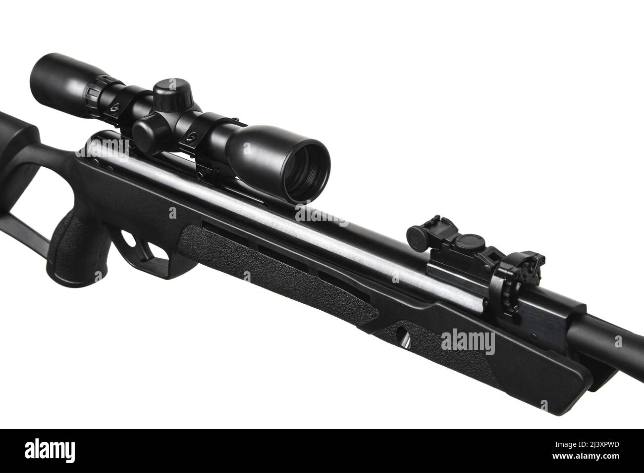A modern air rifle with a futuristic design. Pneumatic weapons for ...