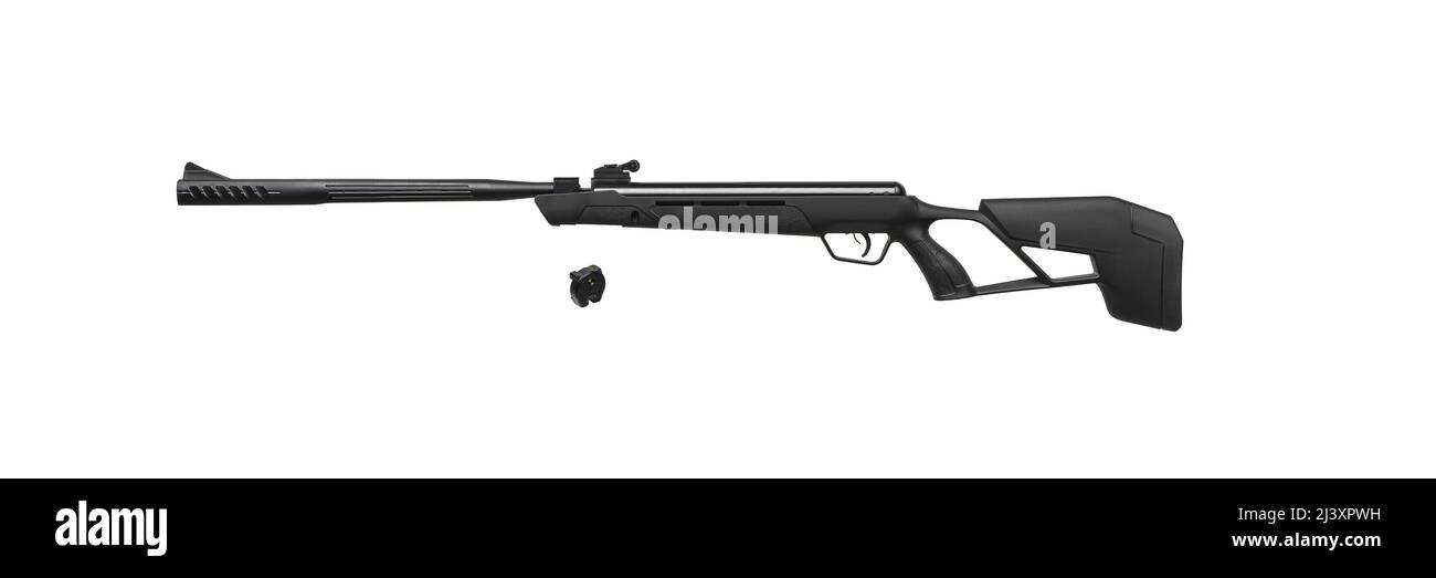 A modern air rifle with a futuristic design. Pneumatic weapons for ...