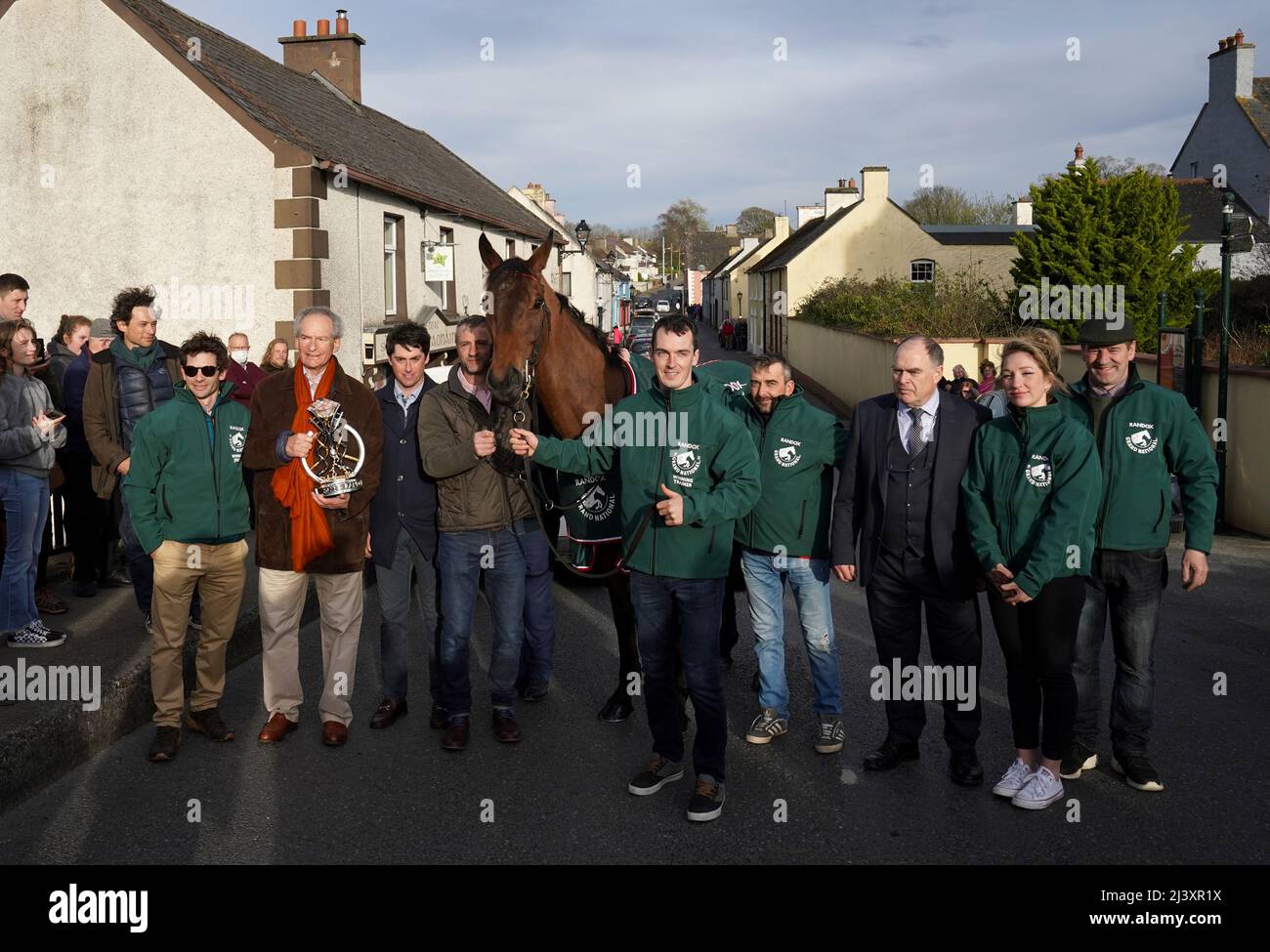 Jockey Sam Waley-Cohen (left), his father Robert Waley-Cohen (second ...