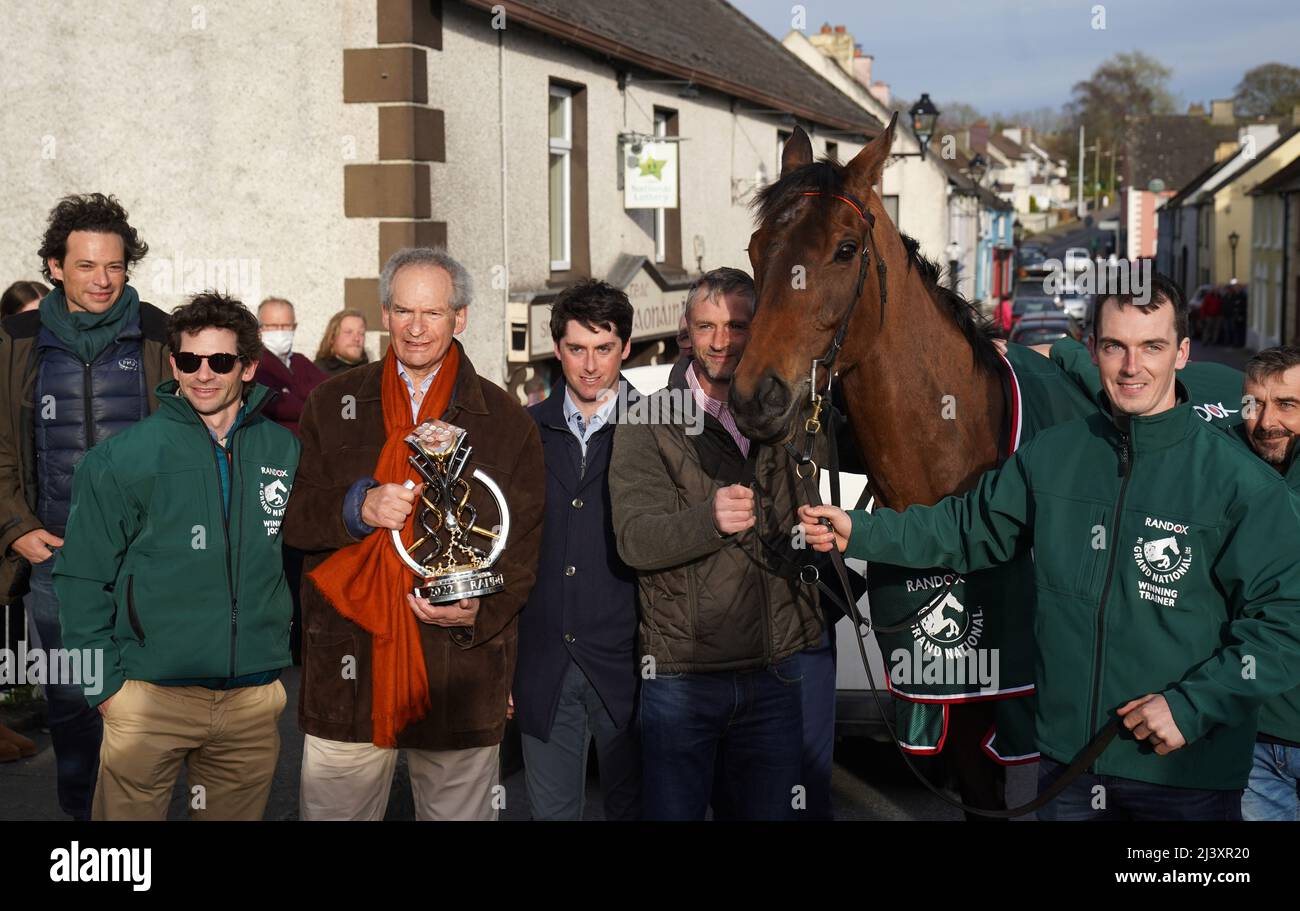 Jockey Sam Waley-Cohen (left), his father Robert Waley-Cohen (second ...