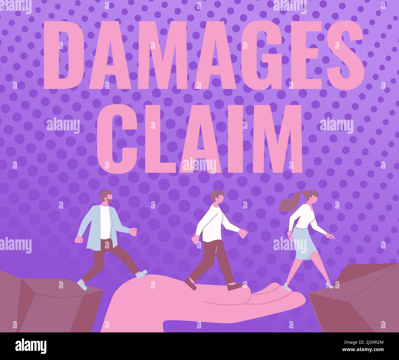 Text caption presenting Damages Claim. Business showcase Demand ...