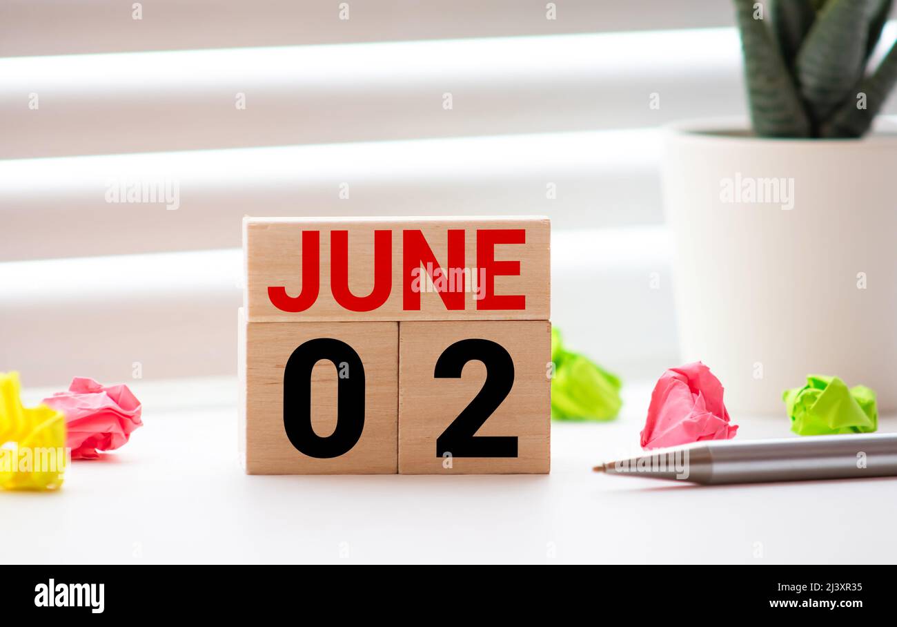 June Month, Appointment date with number cube design. Date 2 Stock ...