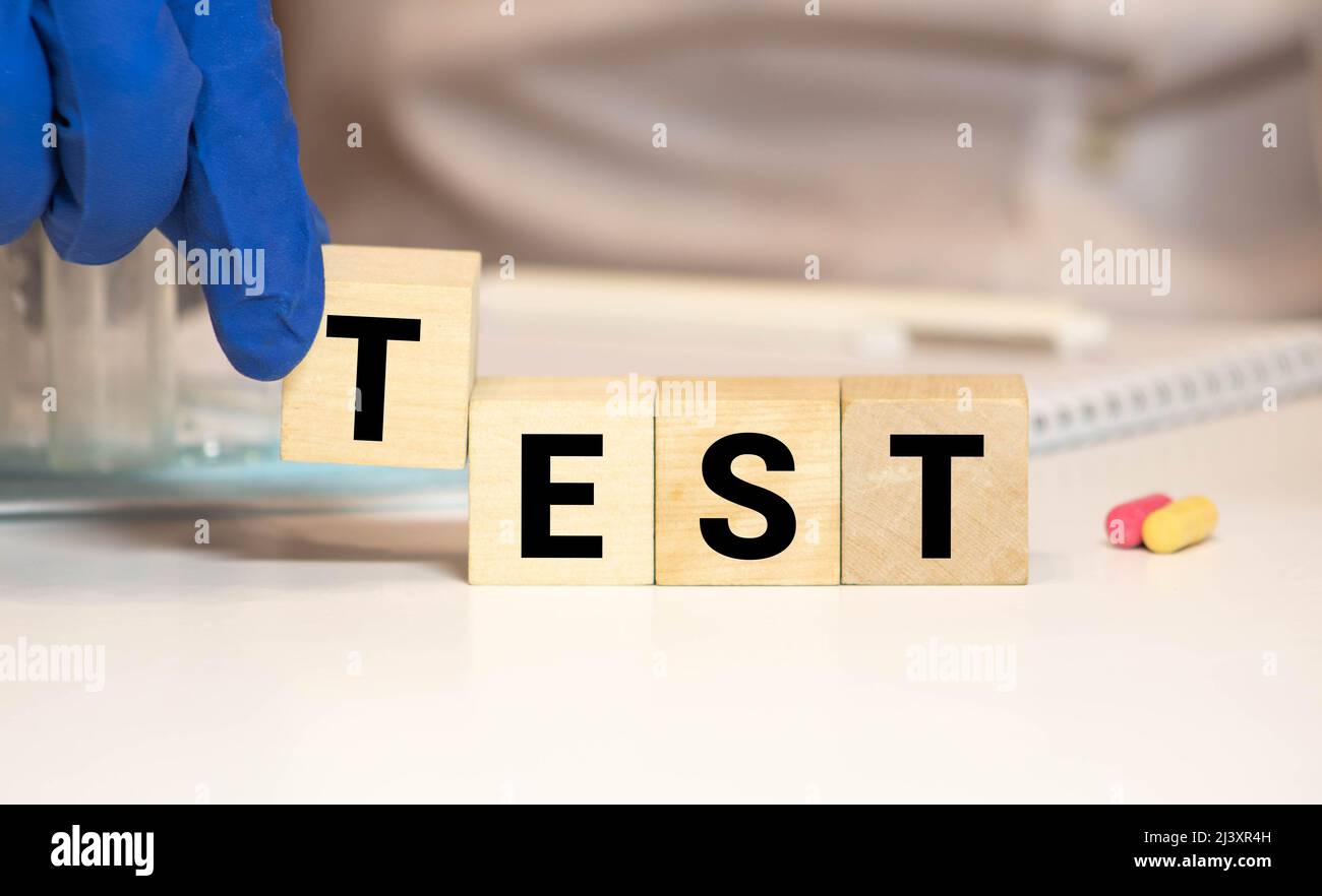 Test word construction with letter blocks cubes and a shallow depth of ...