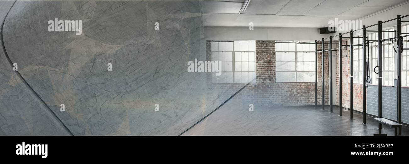 Blurred effect with copy space against equipment in an empty gym Stock ...