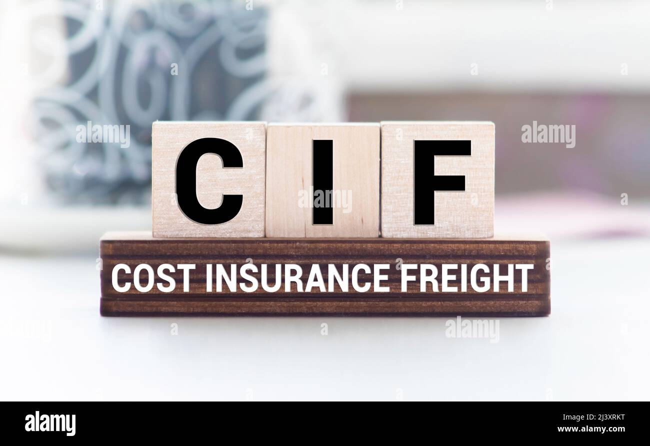 CIF words with wooden blocks on chart background. Business Stock Photo ...