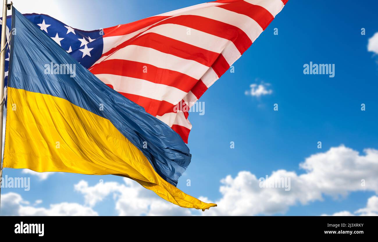 flag of Ukraine and the United States of America Stock Photo - Alamy