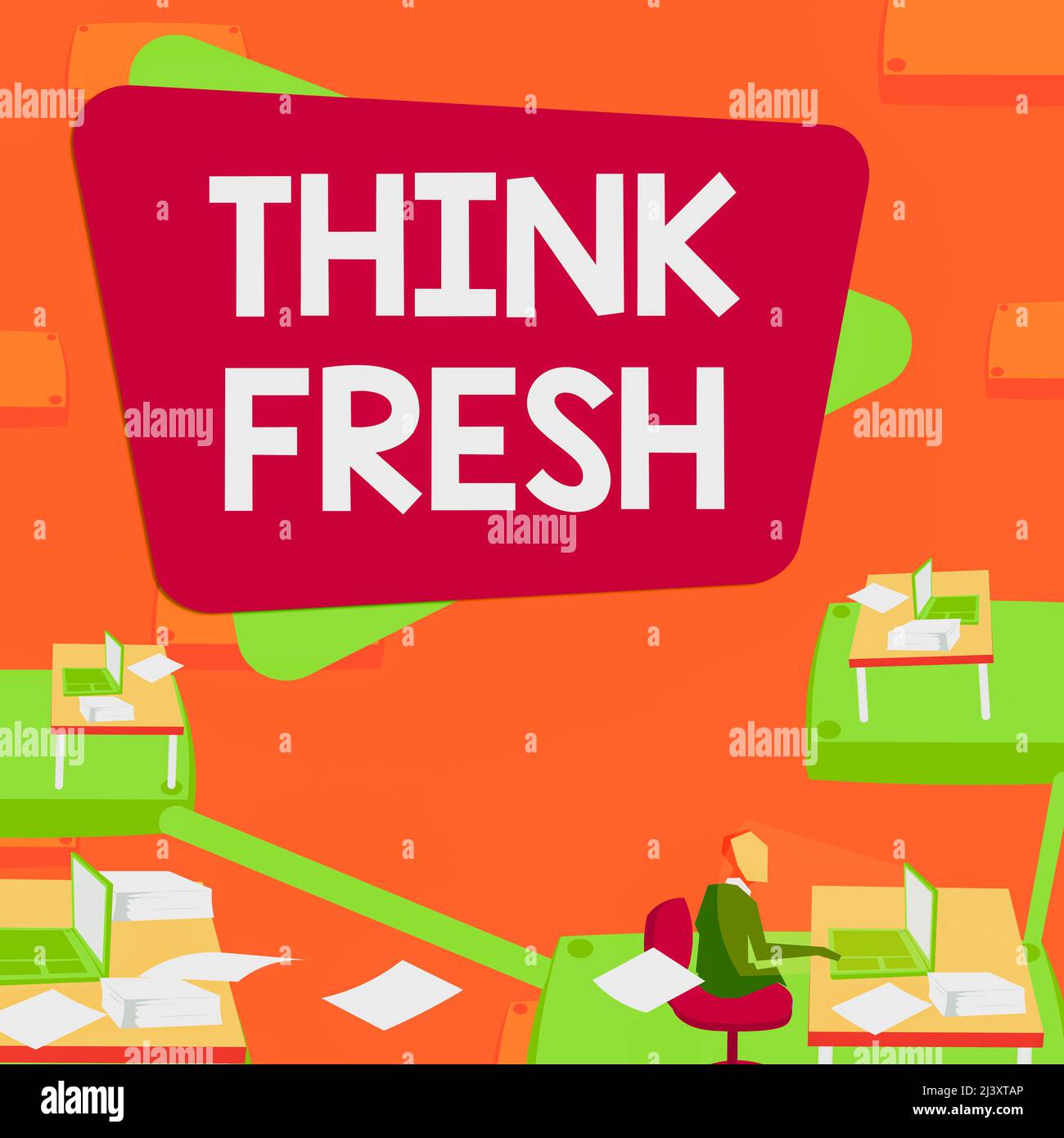 Conceptual display Think Fresh. Concept meaning Thinking on natural ...