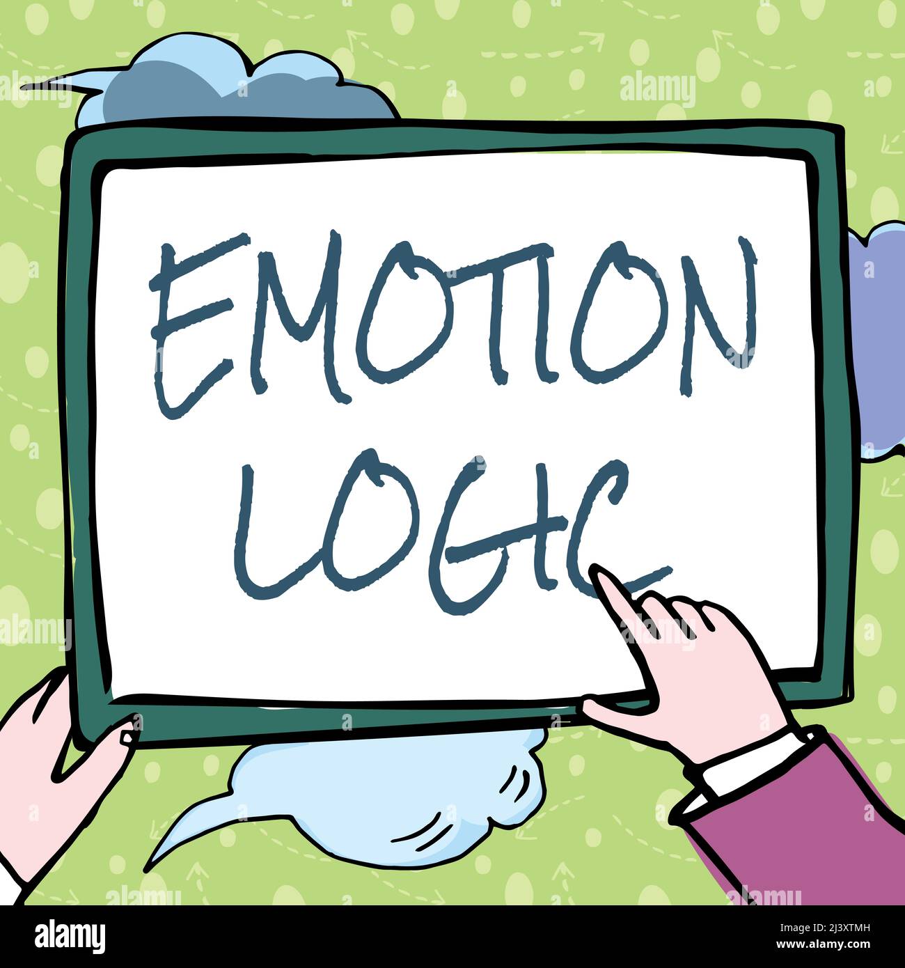 Text showing inspiration Emotion Logic. Word for Heart or Brain Soul or Intelligence Confusion ...