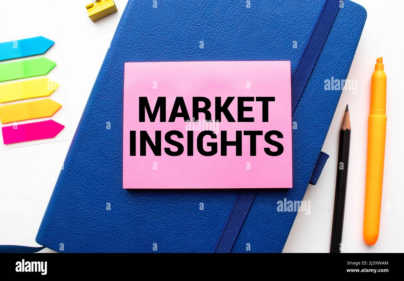 Business concept. Businessman shows a card with the text INSIGHT Stock ...