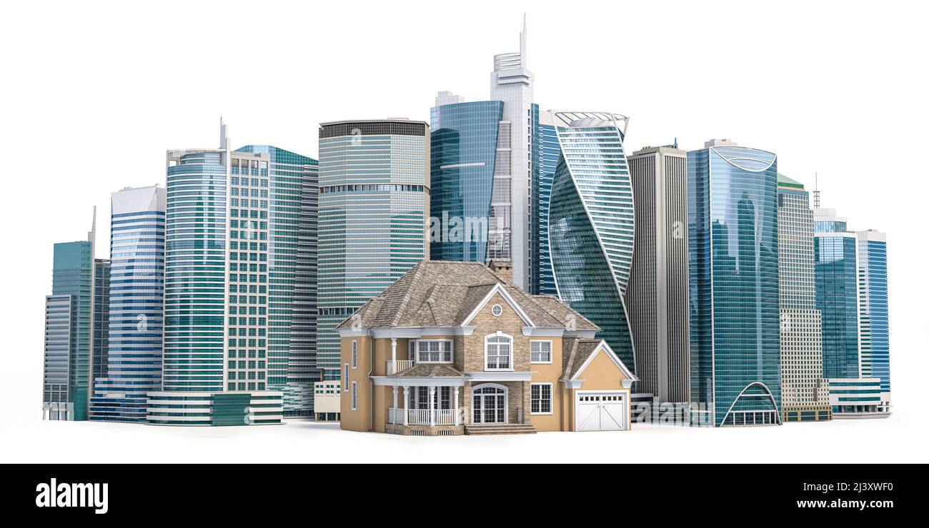 Downtown apartment building Cut Out Stock Images & Pictures - Alamy