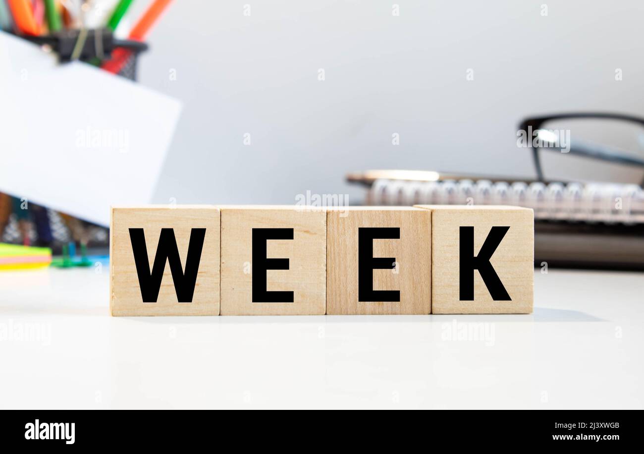 Week letter on black background. Concept for art, education, calendar ...