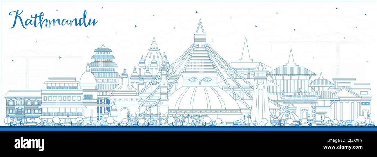 Kathmandu temple view Stock Vector Images - Alamy