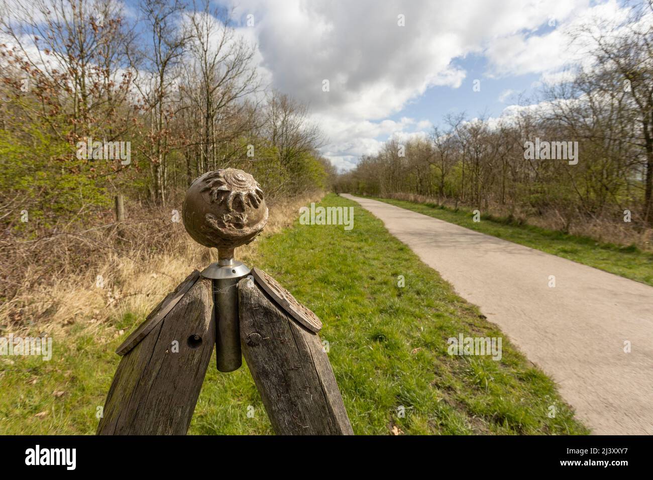 wooden public footpath posts and public nature trail paths Stock Photo ...
