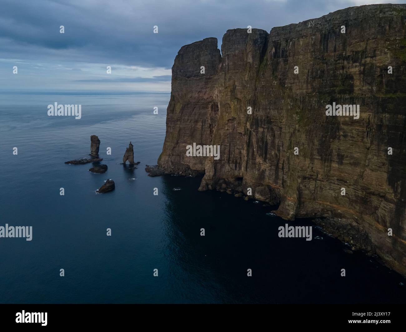 Beautiful aerial view of Risin and Kellingin, the giant and the witch ...