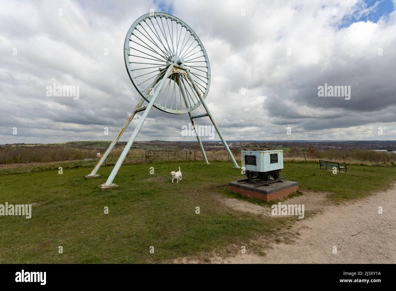 Newcastle-under-Lyme, Staffordshire, 04,08.2022,Apedale pit wheel ...