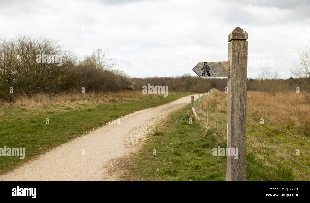 wooden public footpath posts and public nature trail paths Stock Photo ...