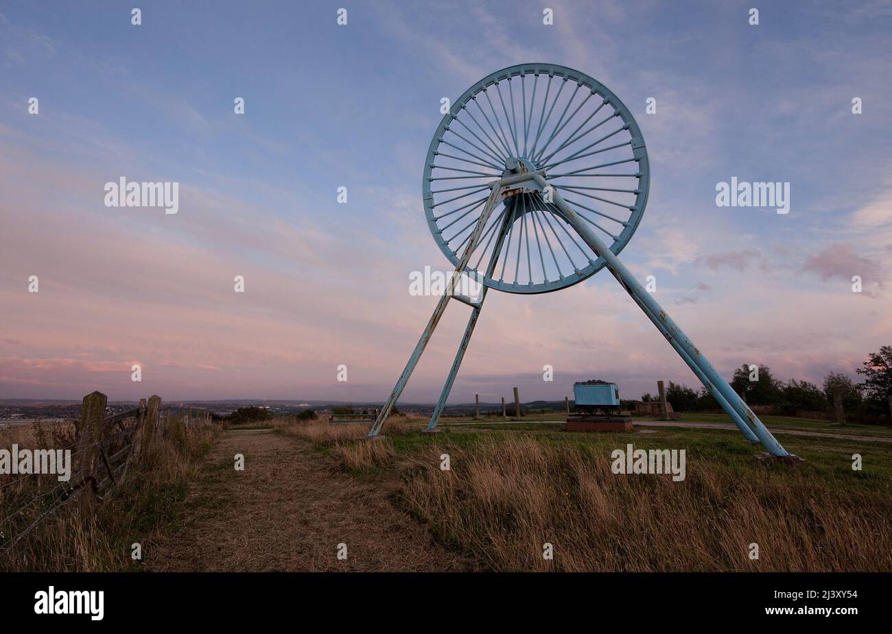 Newcastle-under-Lyme, Staffordshire, 04,08.2022,Apedale pit wheel ...