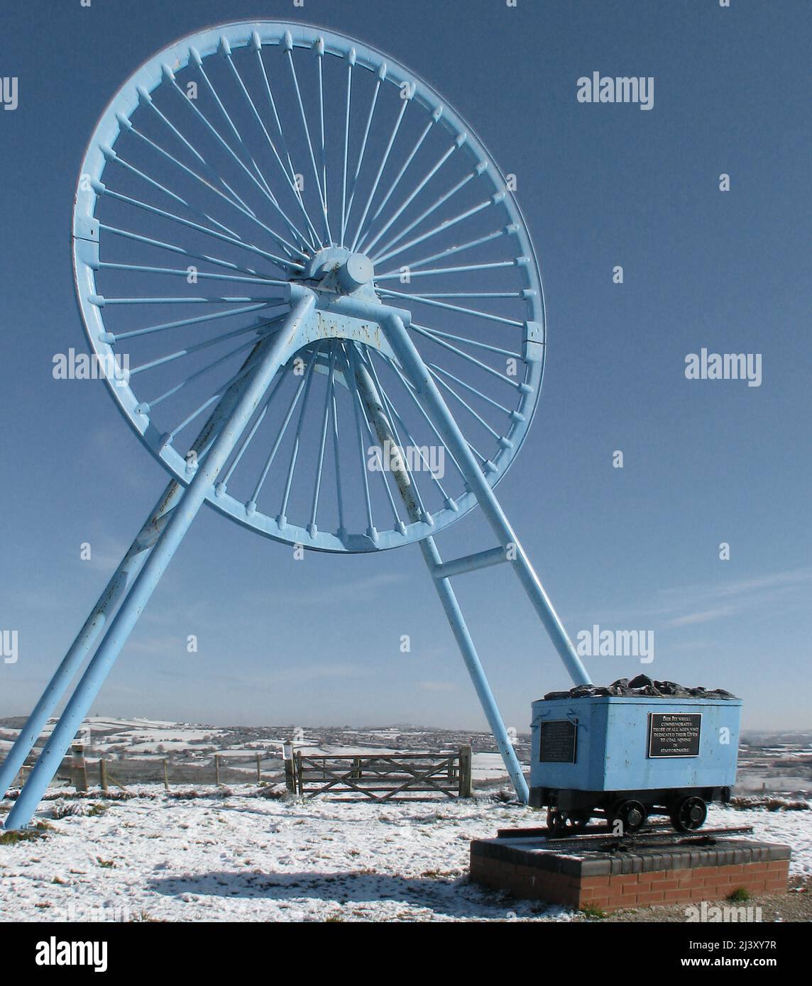 Newcastle-under-Lyme, Staffordshire, 04,08.2022,Apedale pit wheel ...