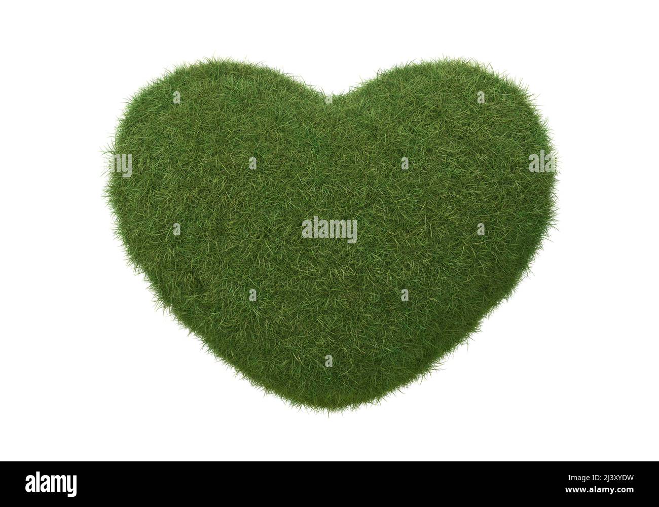 Grass heart isolated on white. 3D image Stock Photo - Alamy