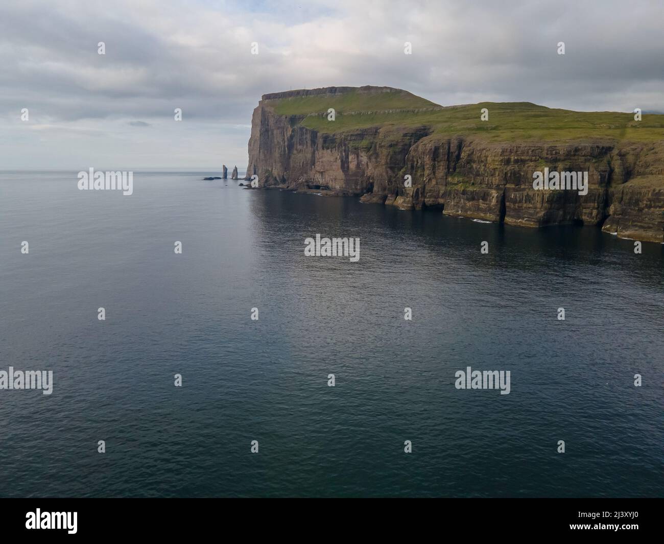 Beautiful aerial view of Risin and Kellingin, the giant and the witch ...