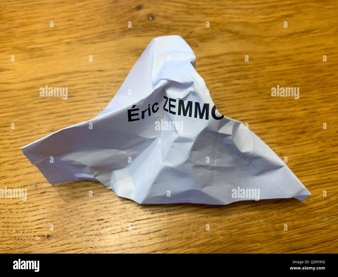 French Presidential elections 2022: Crumpled Ballot of Eric Zemmour ...
