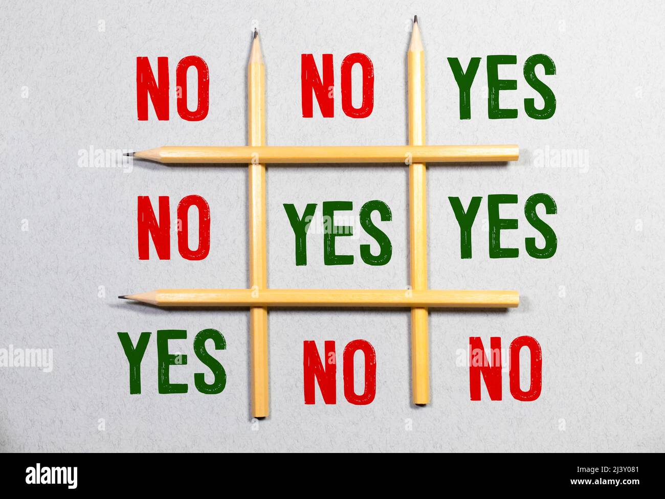yes or no text on concrete background Stock Photo - Alamy