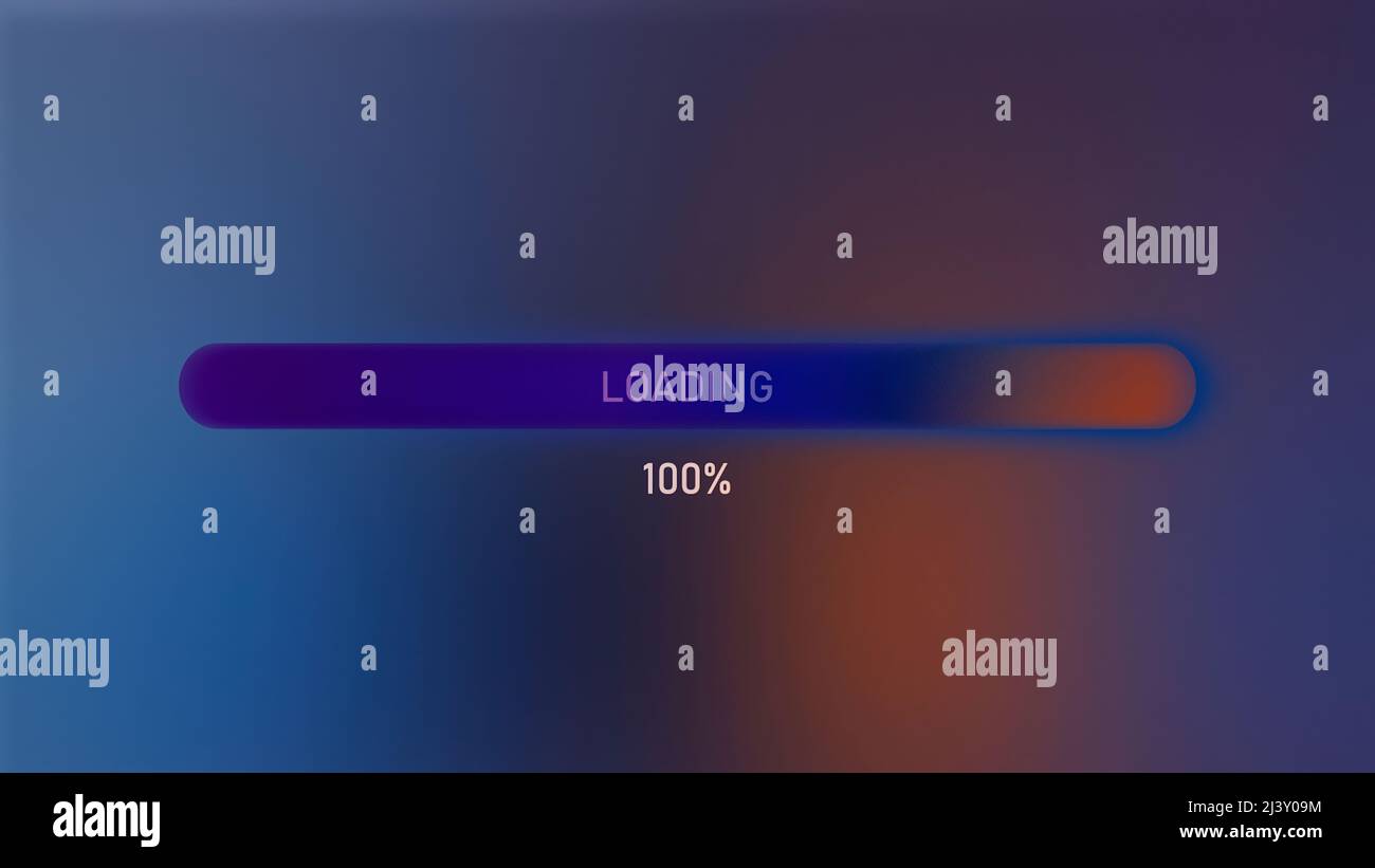 Loading scale. Motion. Purple background with orange hues and a running ...