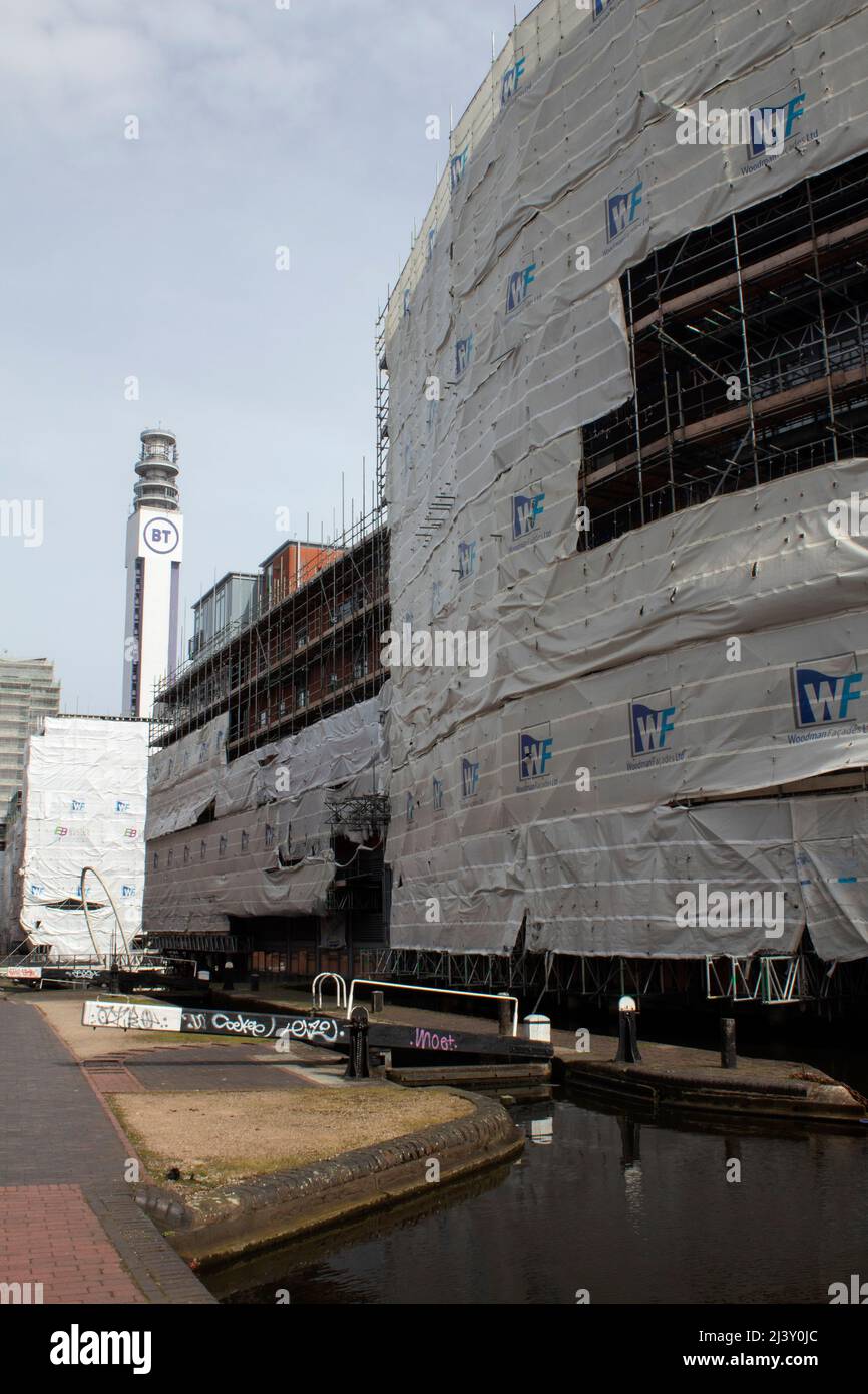 Redevelopment work along the canal in Birmingham England UK Stock Photo ...