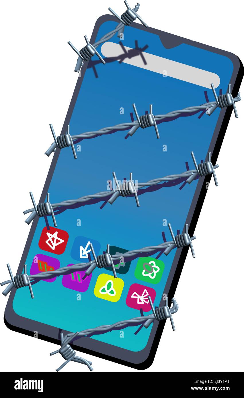 cell phone bound in barbed wire Stock Vector Image & Art - Alamy