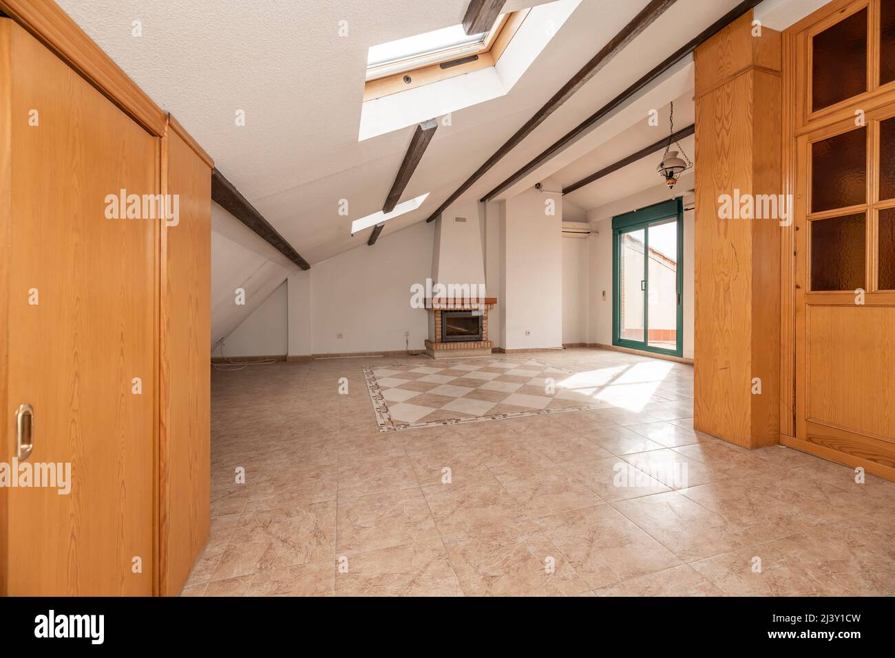 Pine carpentry in cabinets and stairwell cladding in a single-family ...