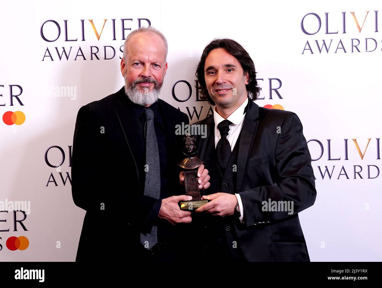 Claus Guth (left) and Henrik Nanasi in the press room after winning the ...