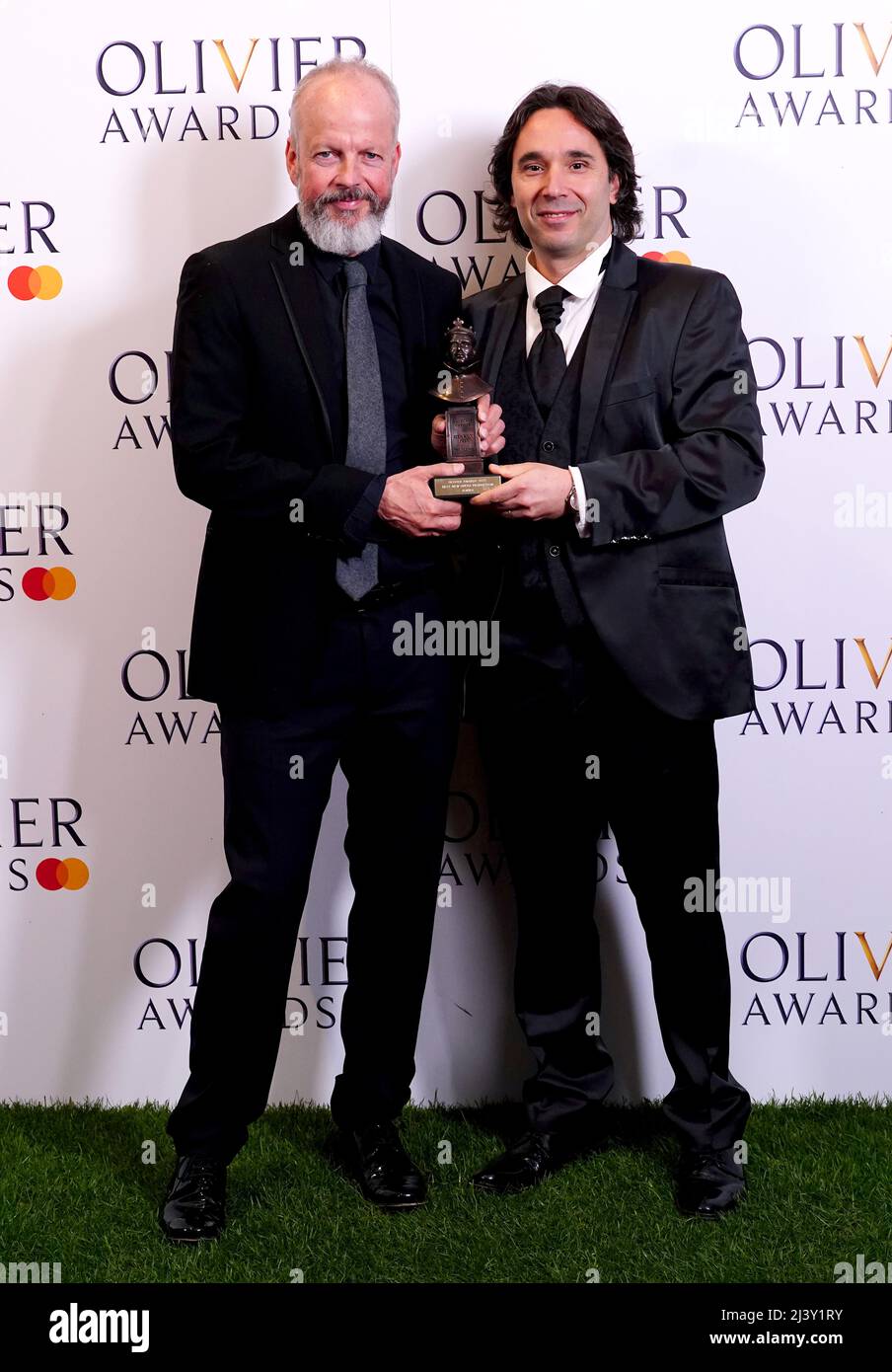 Claus Guth (left) and Henrik Nanasi in the press room after winning the ...