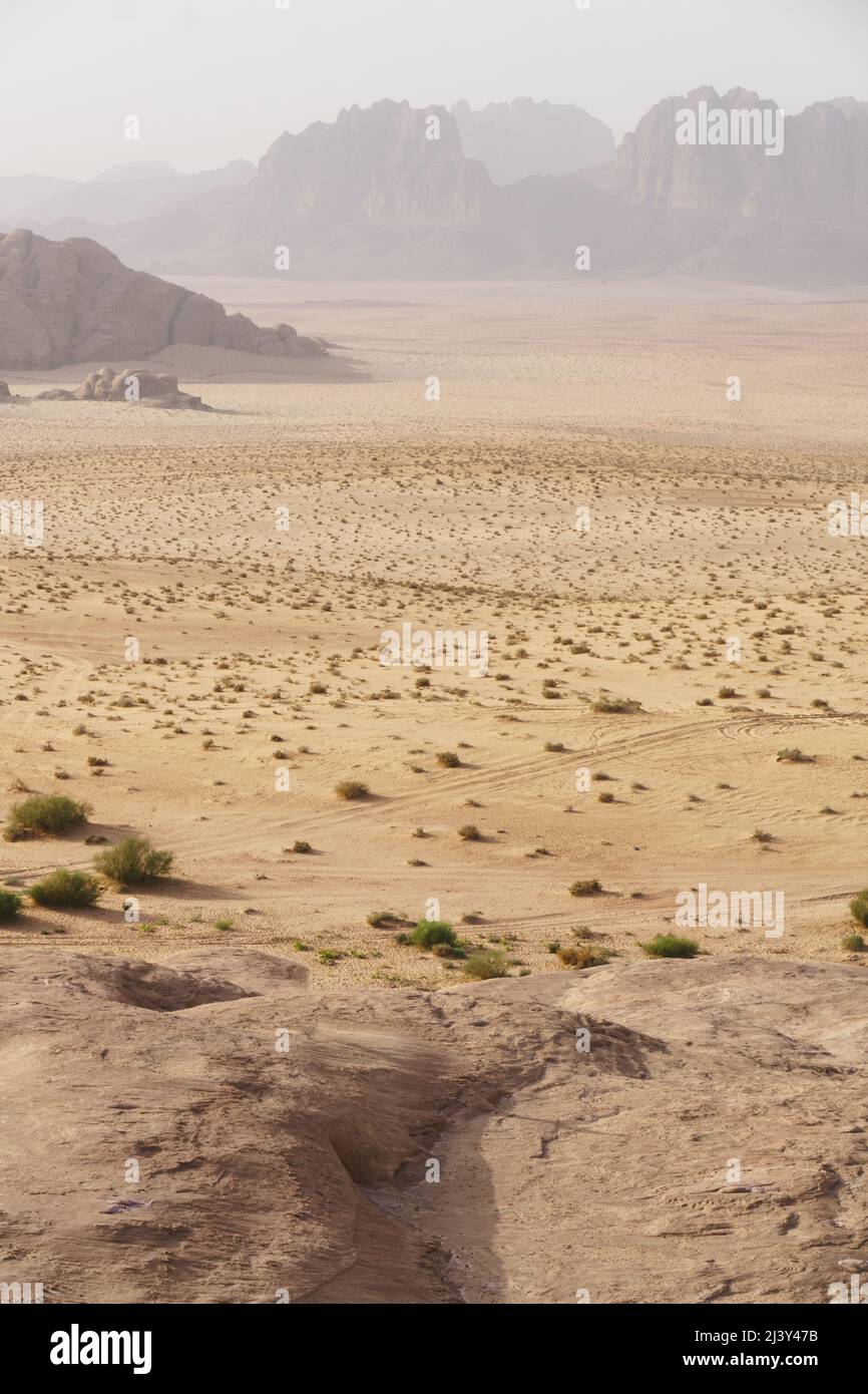 Wadi Rum desert, Jordan. Designation as a UNESCO World Heritage Site ...