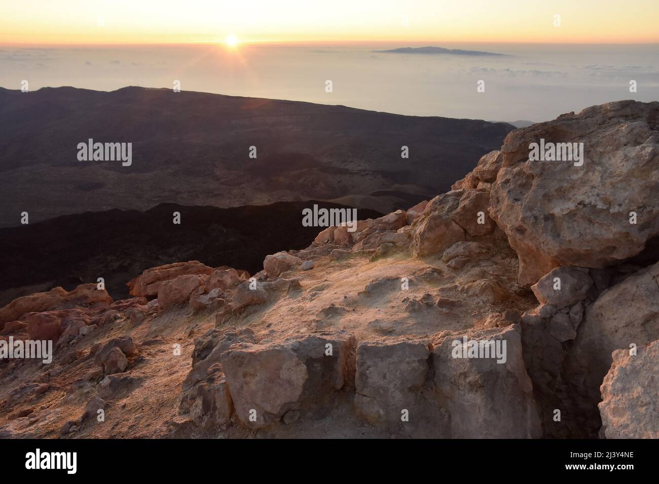 Tenerife Canary Islands Spain, volcanic rocks on the top of Mount Teide ...