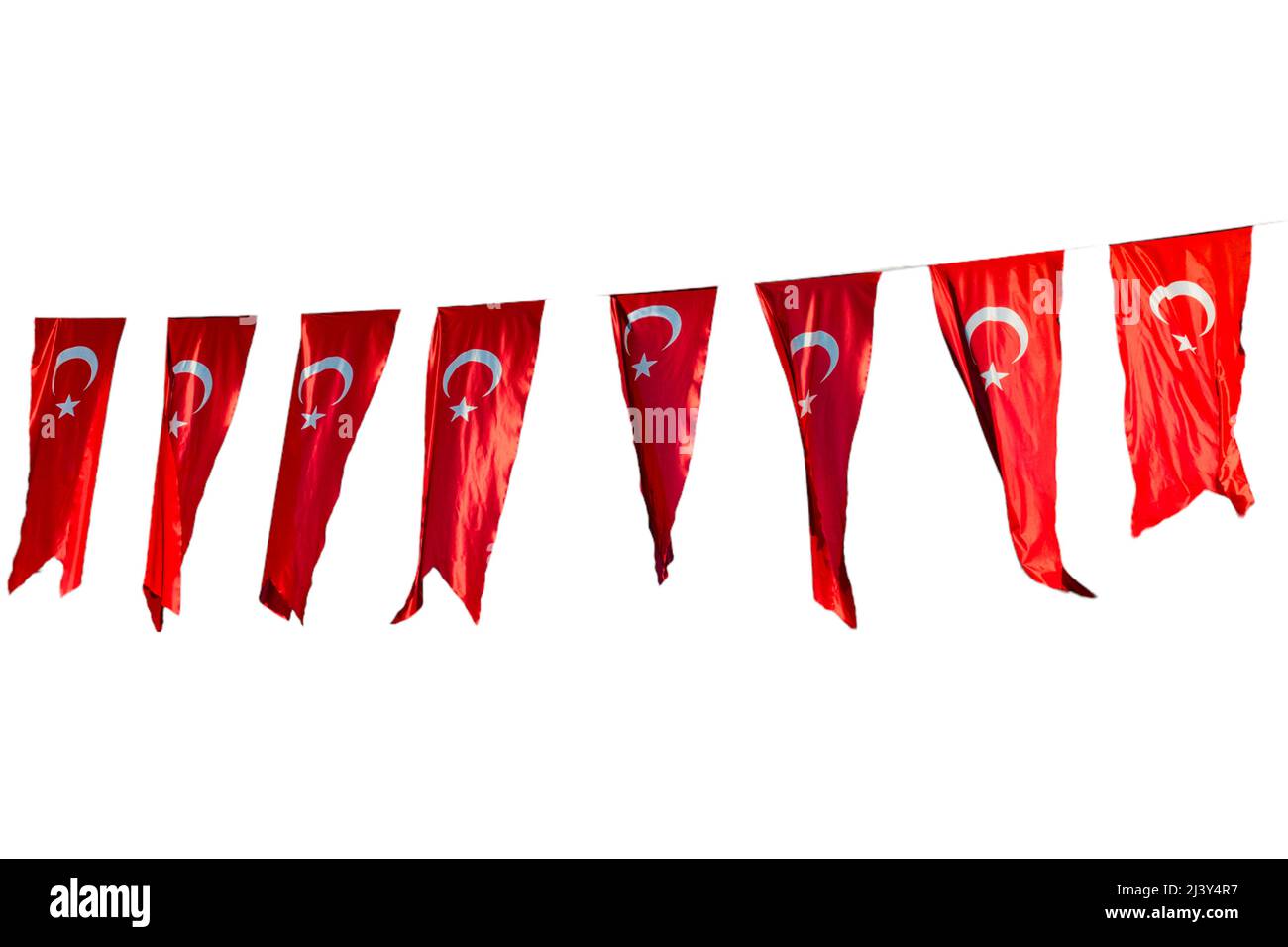 National Flag Republic of Turkey. White crescent moon and star on red ...