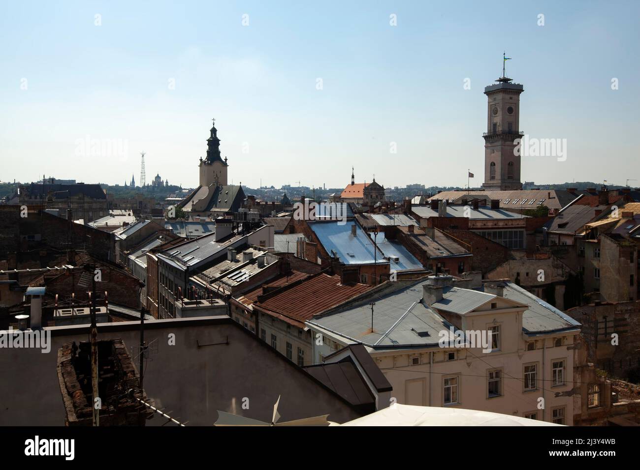 A view of the rooftops in the center of Lviv, Ukraine Stock Photo - Alamy