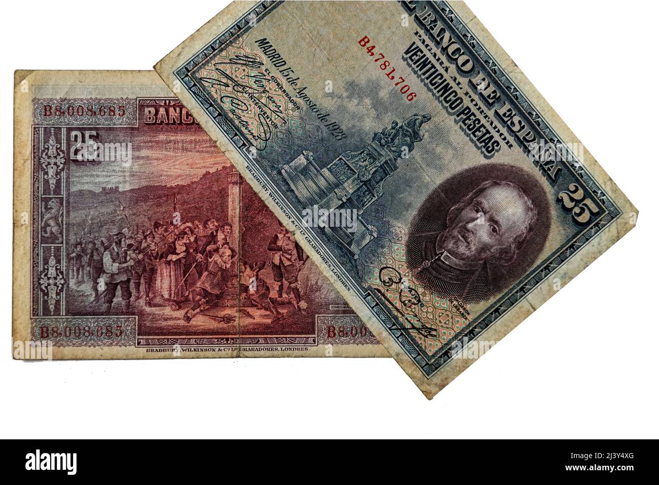 Spanish peseta - 25 peseta banknote from 1928 Stock Photo - Alamy