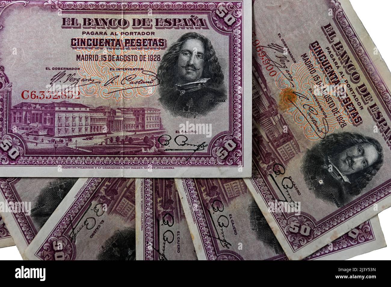 Spanish peseta - 50 peseta banknote from 1928 Stock Photo - Alamy