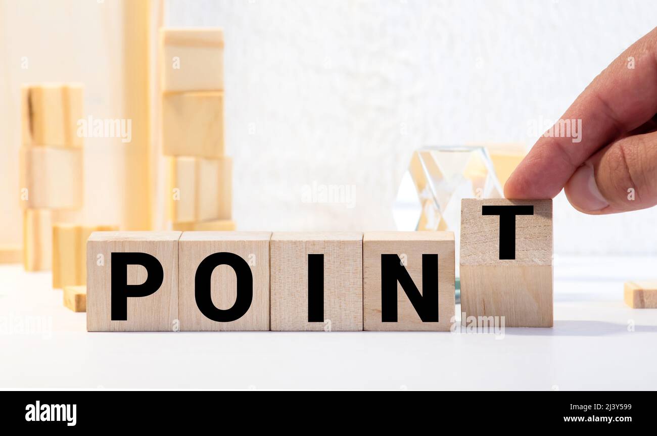 Point word and index finger Stock Photo - Alamy