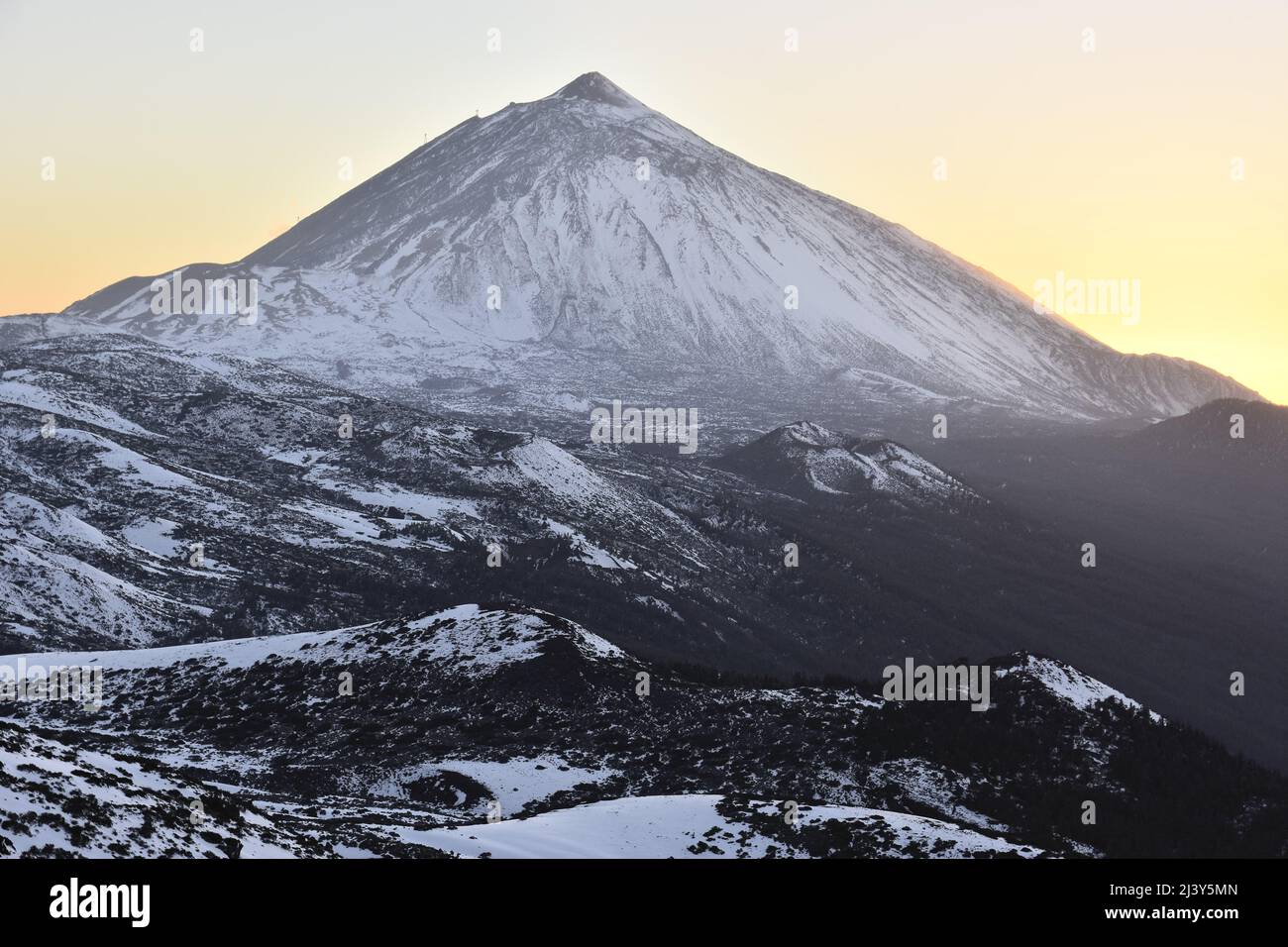 Mount Teide 3718 m high mountain and volcanic landscape of Teide ...