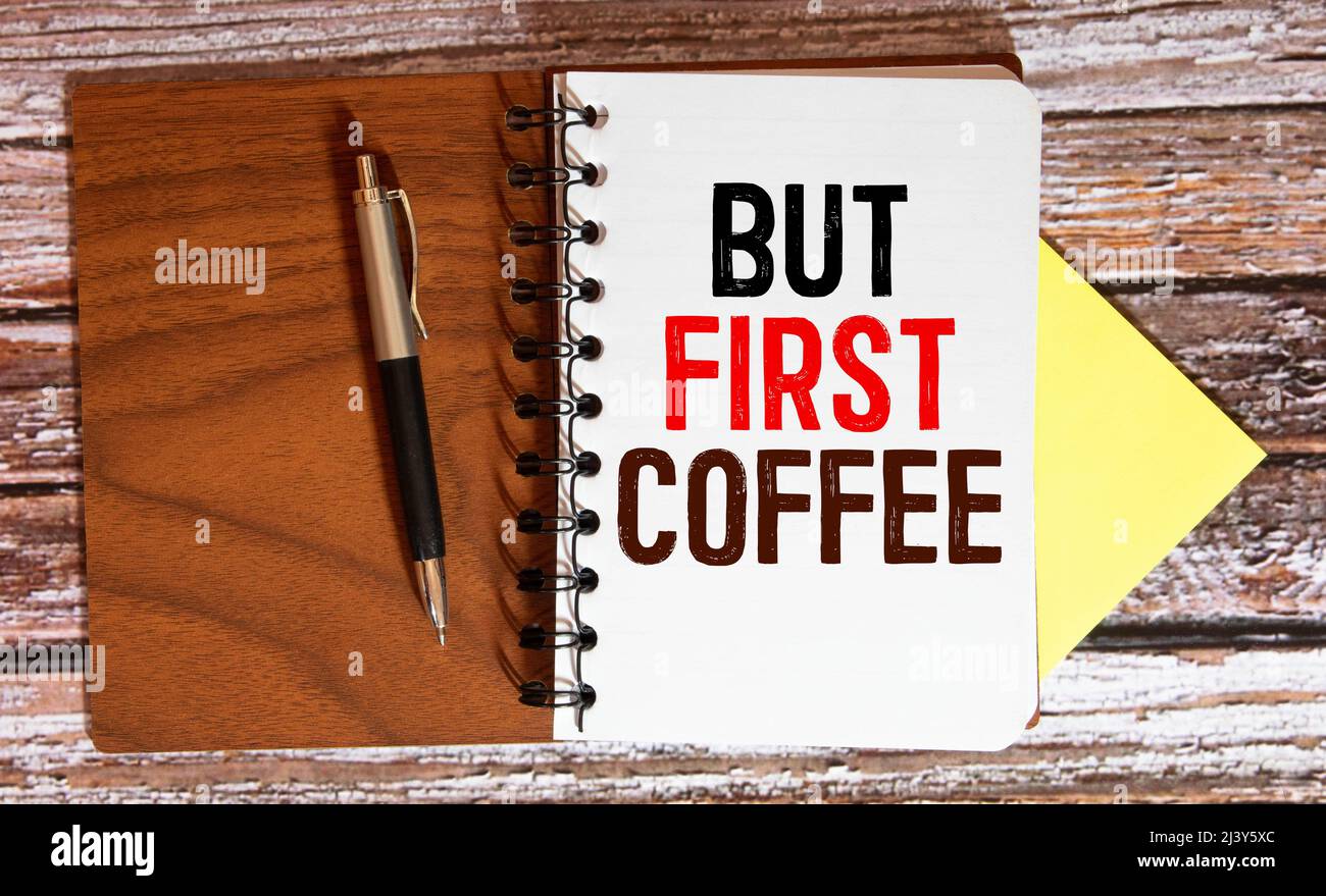 But First Coffee displayed on a vintage lightbox with coffee cup ...