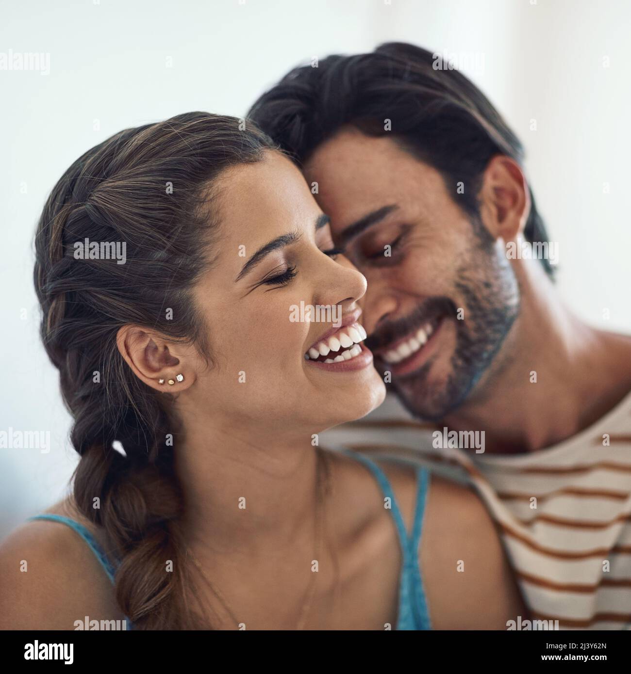 Laughter lies at the heart of a healthy relationship. Shot of an affectionate young couple ...