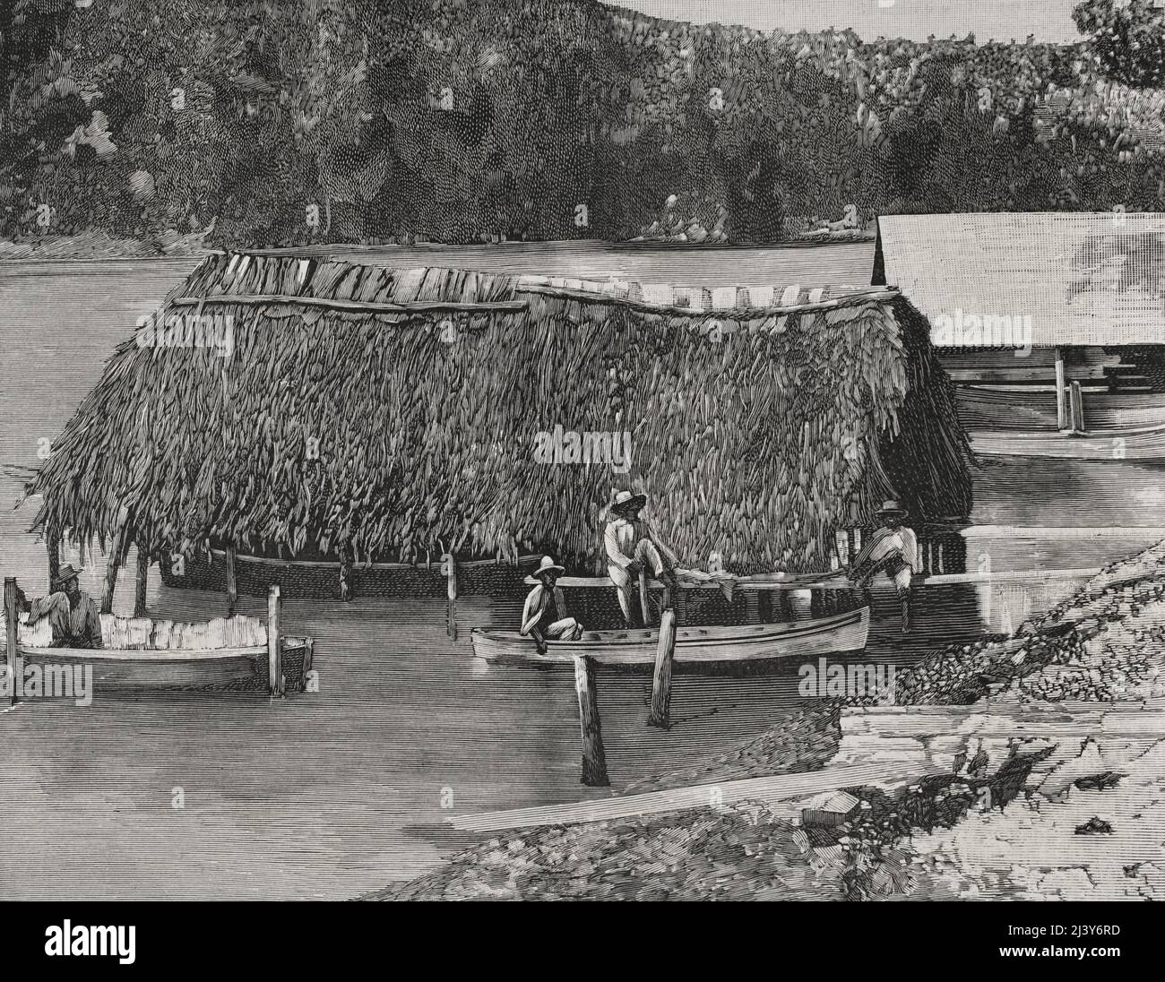 Island of Cuba, Santiago de Cuba (Spanish colonial times). Fishermen ...